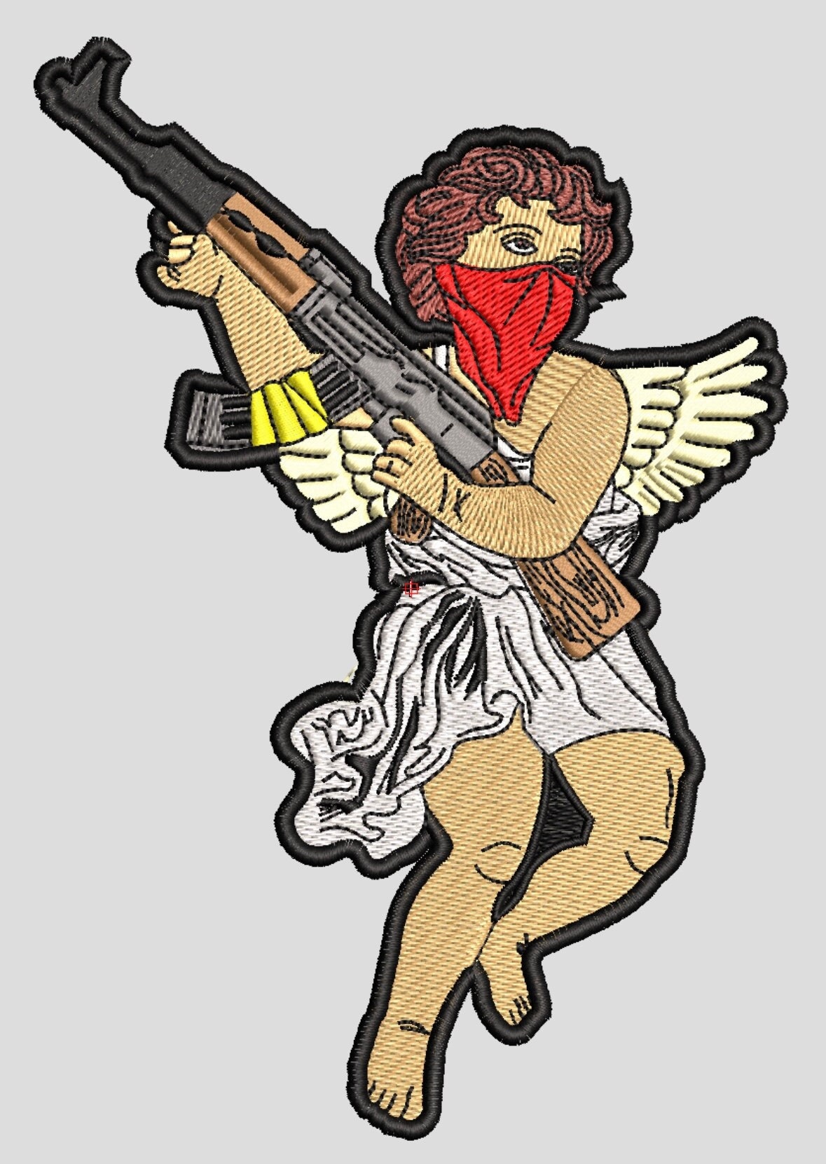 Machine Embroidery File Angel With an AK / Strapped Guardian Angel ...