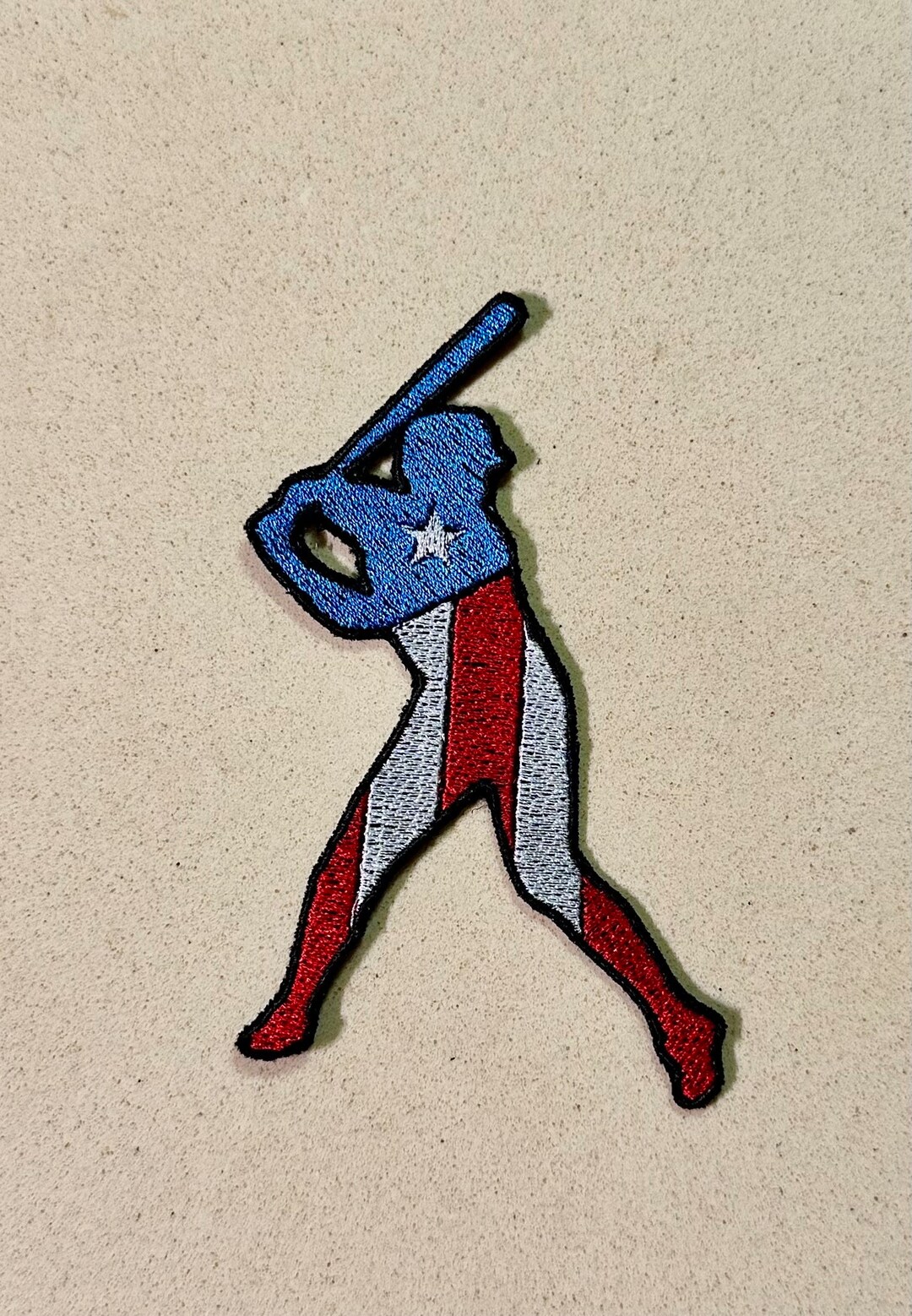 Patch for Ironing Cool Baseball Player Puerto Rican Flag | Baseball ...