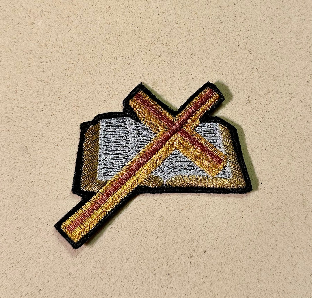 Patch for Ironing Cross Laying on Bible | Christian Patches, God ...