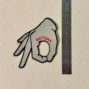 Patch for Ironing Gotcha Hand Sign | Fun Patches, Gotcha Patches ...