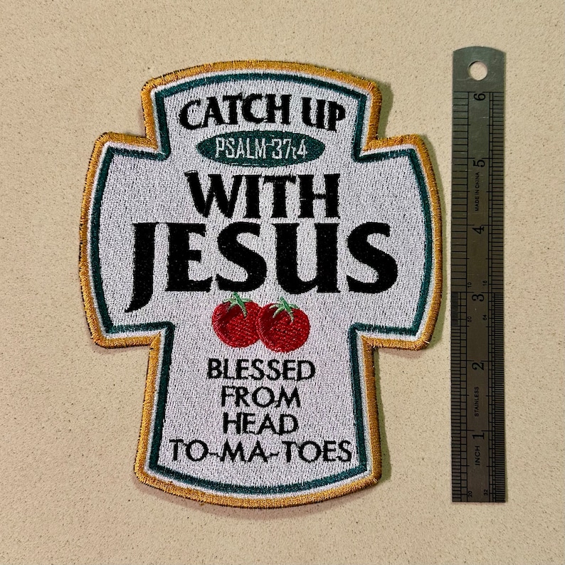 Patch for Ironing Catch up to Jesus Cross Quote | Cross Patches, Quote ...
