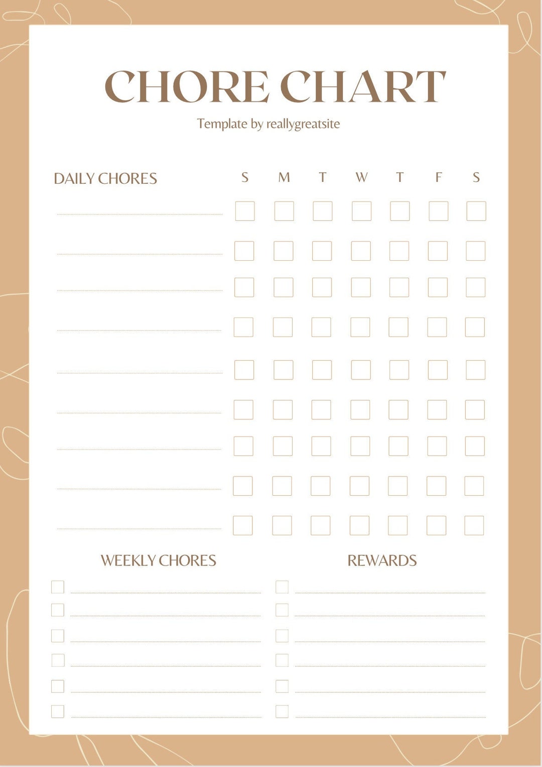 Chore Chart Digital Download - Etsy