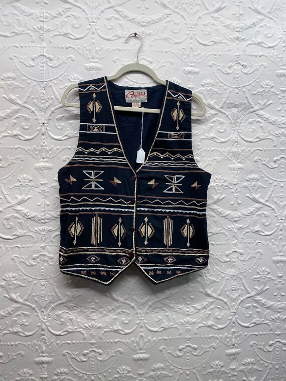 Vintage Embroidered Vest - Gem