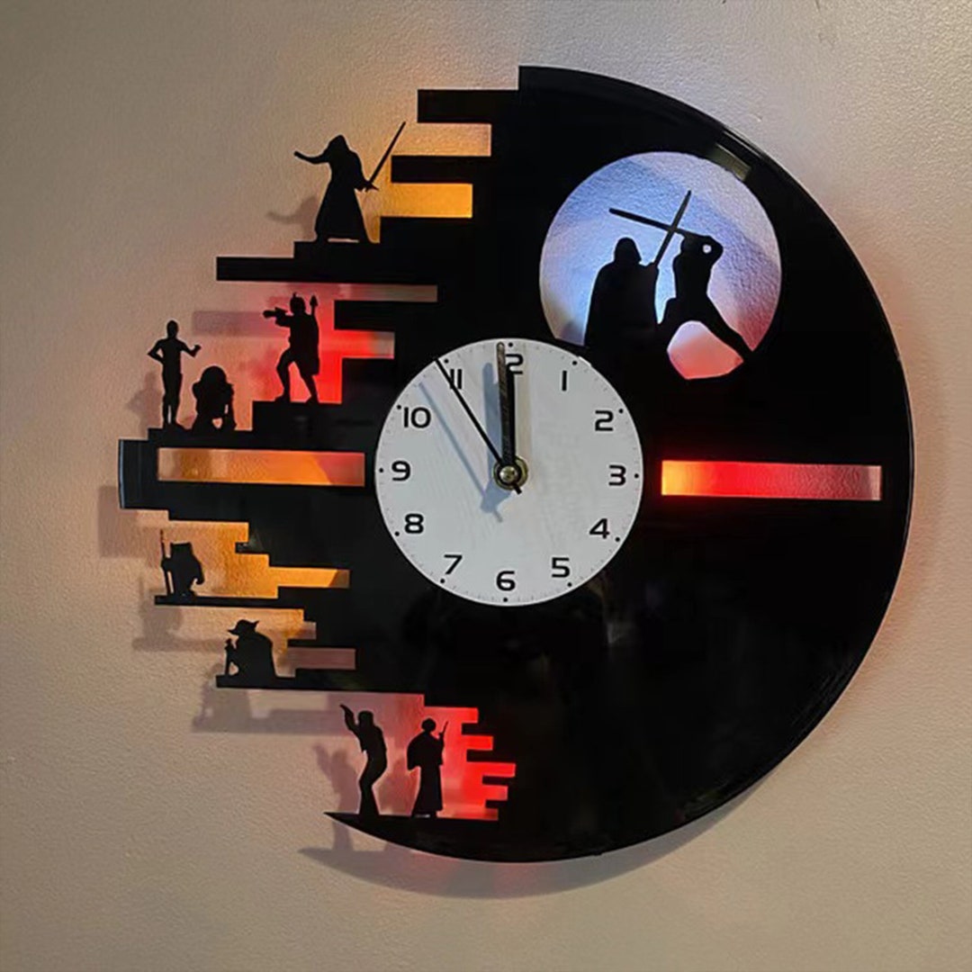 Star Wars Clock, Batman Clock, Star Wars Gifts for Men, Batman Wall Art ...