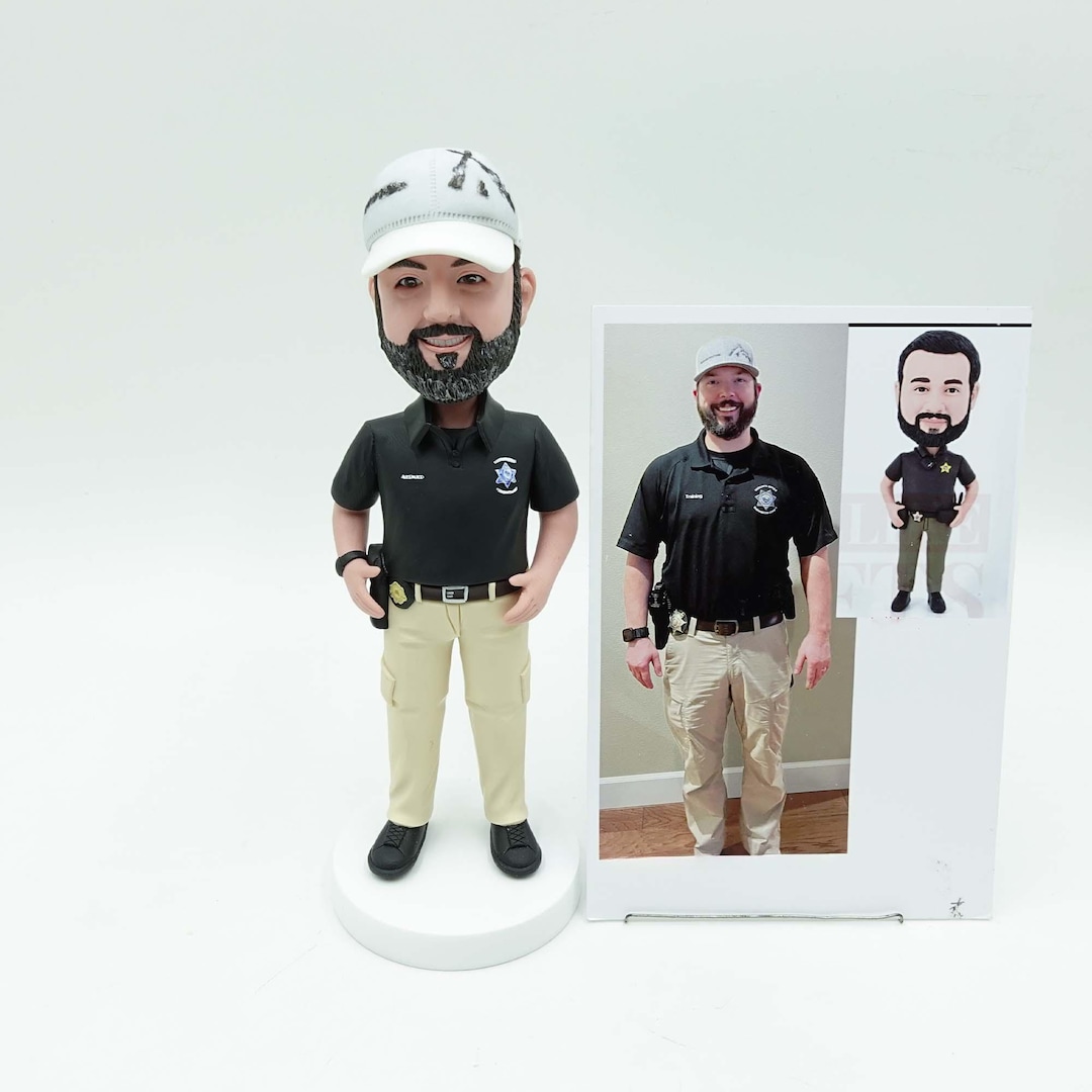 Customized Police Bobbleheads in Plain Clothes With Guns, Custom Police ...