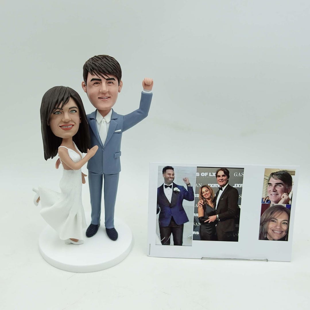 Personalized Wedding Cake Topper Figurines, Custom Wedding Bobbleheads ...