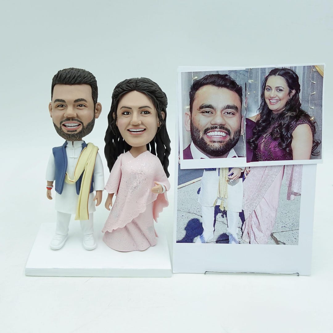 Personalized Indian Wedding Cake Topper: Custom Bride and Groom ...