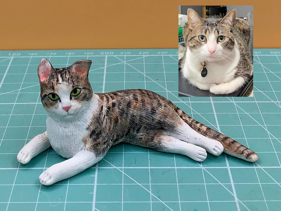 Personalized Pet Figurine Cake Topper: Polymer Clay Cat Memorial Gift ...
