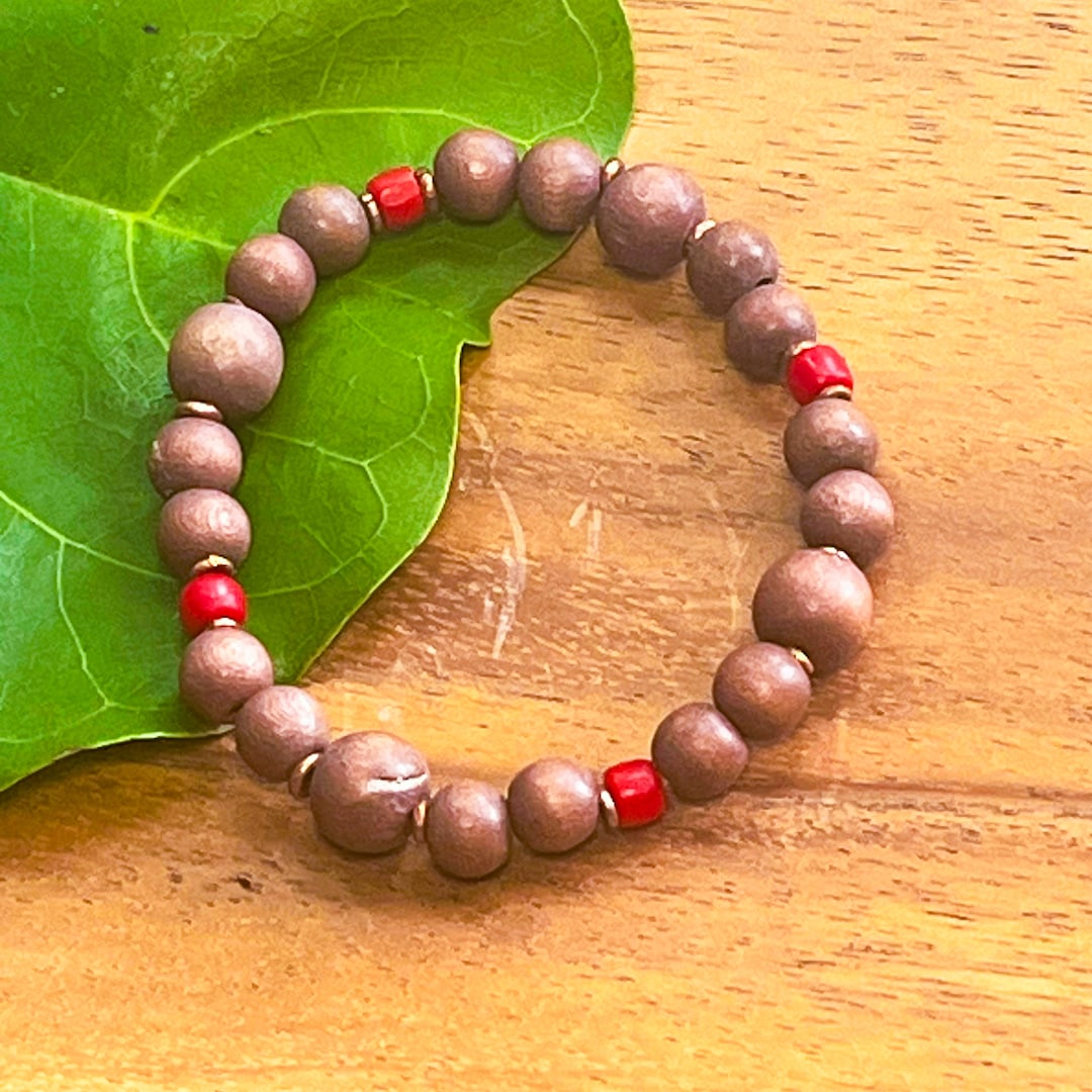 Handmade African Bead Bracelet Wood Stretch Bracelets Kenyan Turkana