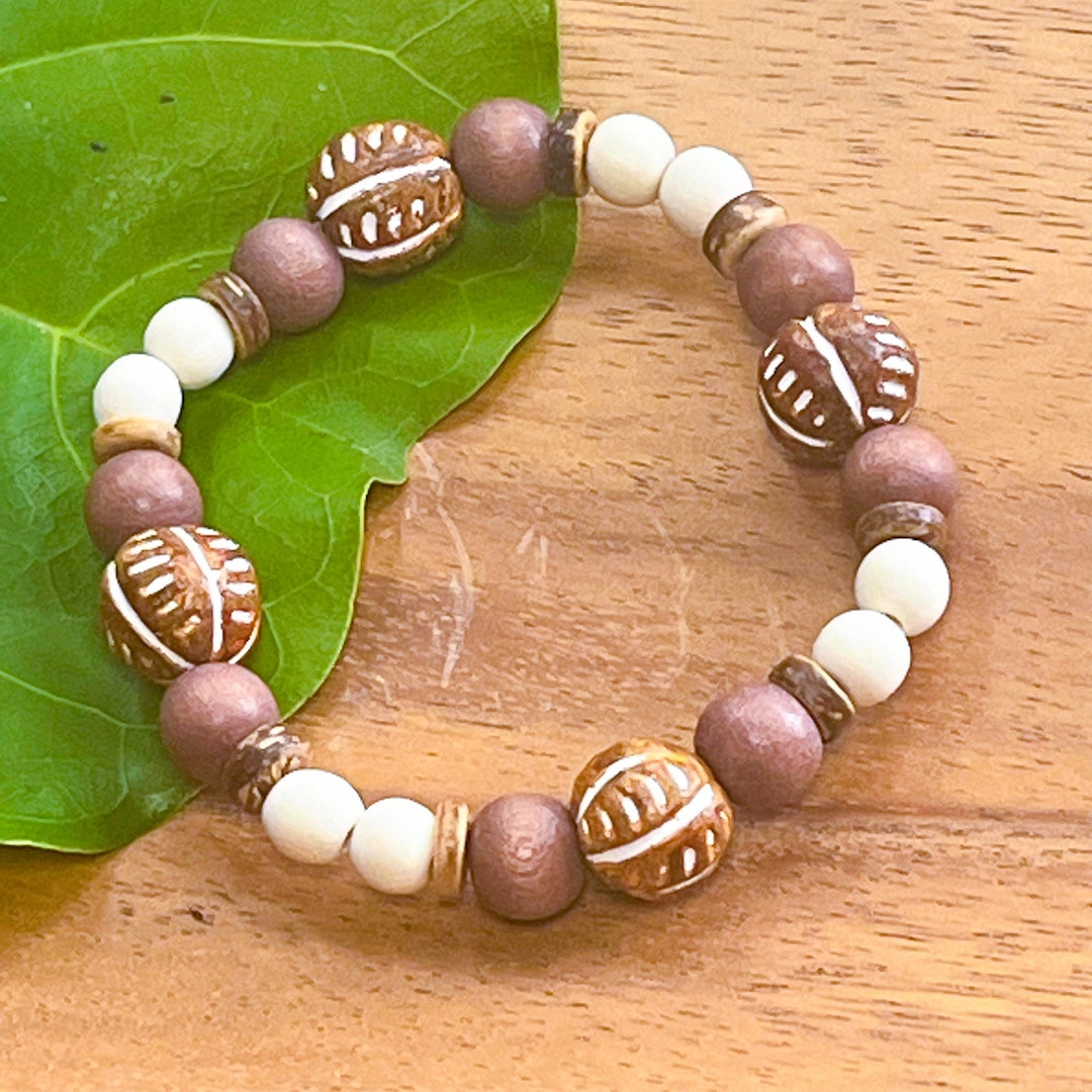 Handmade African Bead Bracelet Wood Stretch Bracelets Kenyan