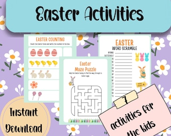 Easter Activity Pack Printable, Kids Easter Games, Easter Word Search ...