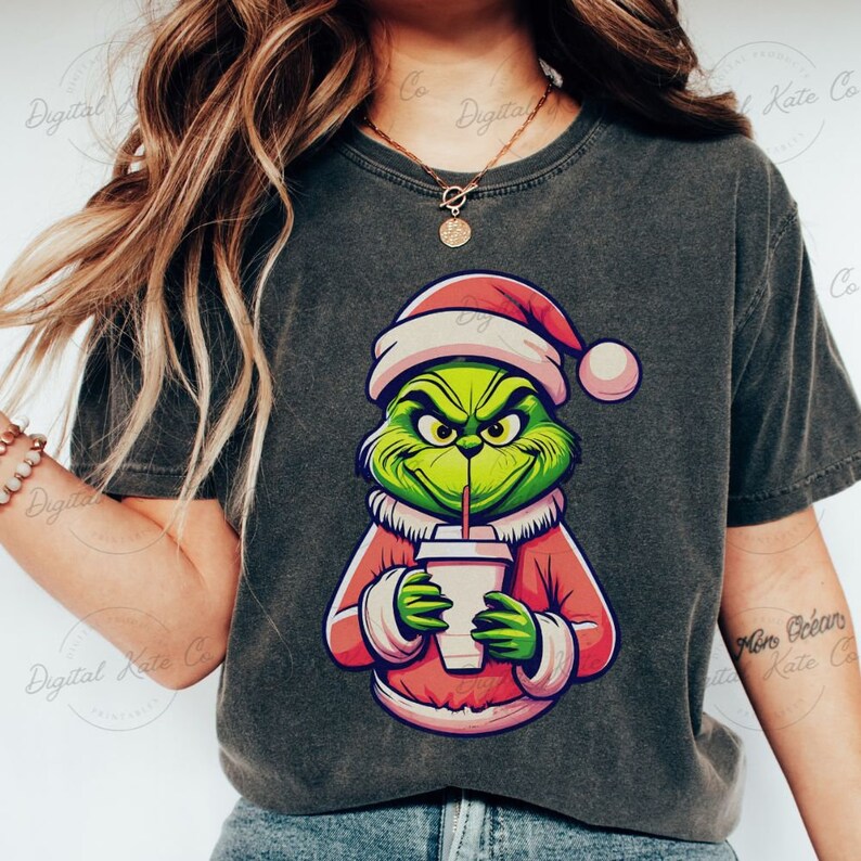 Boujee Grinch PNG, Cute Grinch, Christmas Coffee Svg, Grinchmas ...