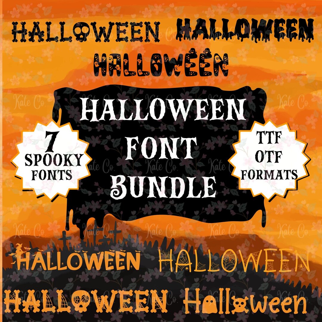 Halloween Font Bundle, Spooky Halloween Fonts, Scary Font Bundle, Scary ...
