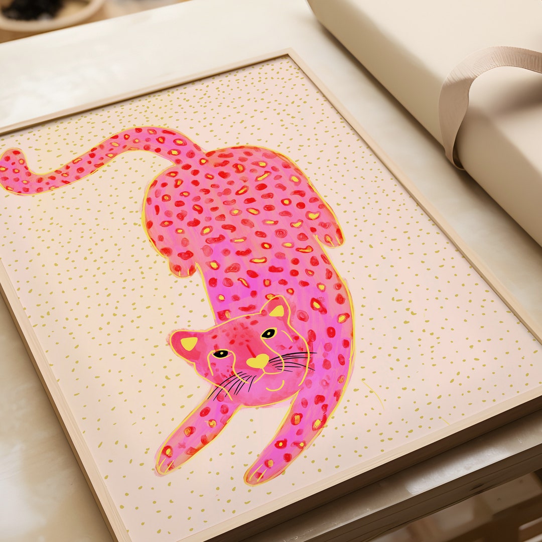 Roze Panter | Poster Panter | Grafisch Ontwerp Digitale Download | Muur ...