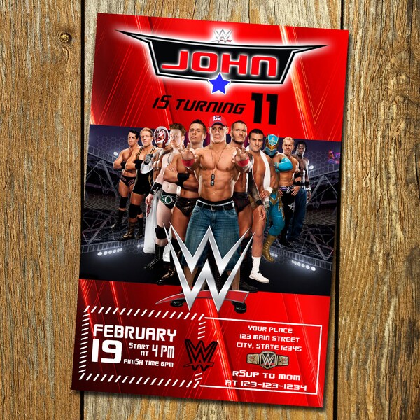 Wwe Invitation - Etsy