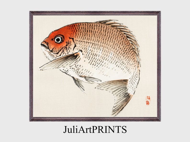 The Graceful Tai Fish | Vintage Japanese Art Print for Your Home ...