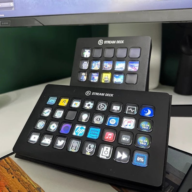 STREAM DECK Xl & Mk1 Elgato Devices and Dual Vertical HOLDER, Stand for ...