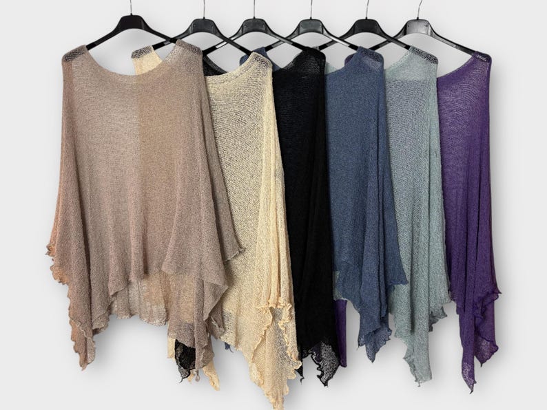 Mesh Poncho Open Knit Long, Flowing, Top, Plus Size Knitted , One Size ...
