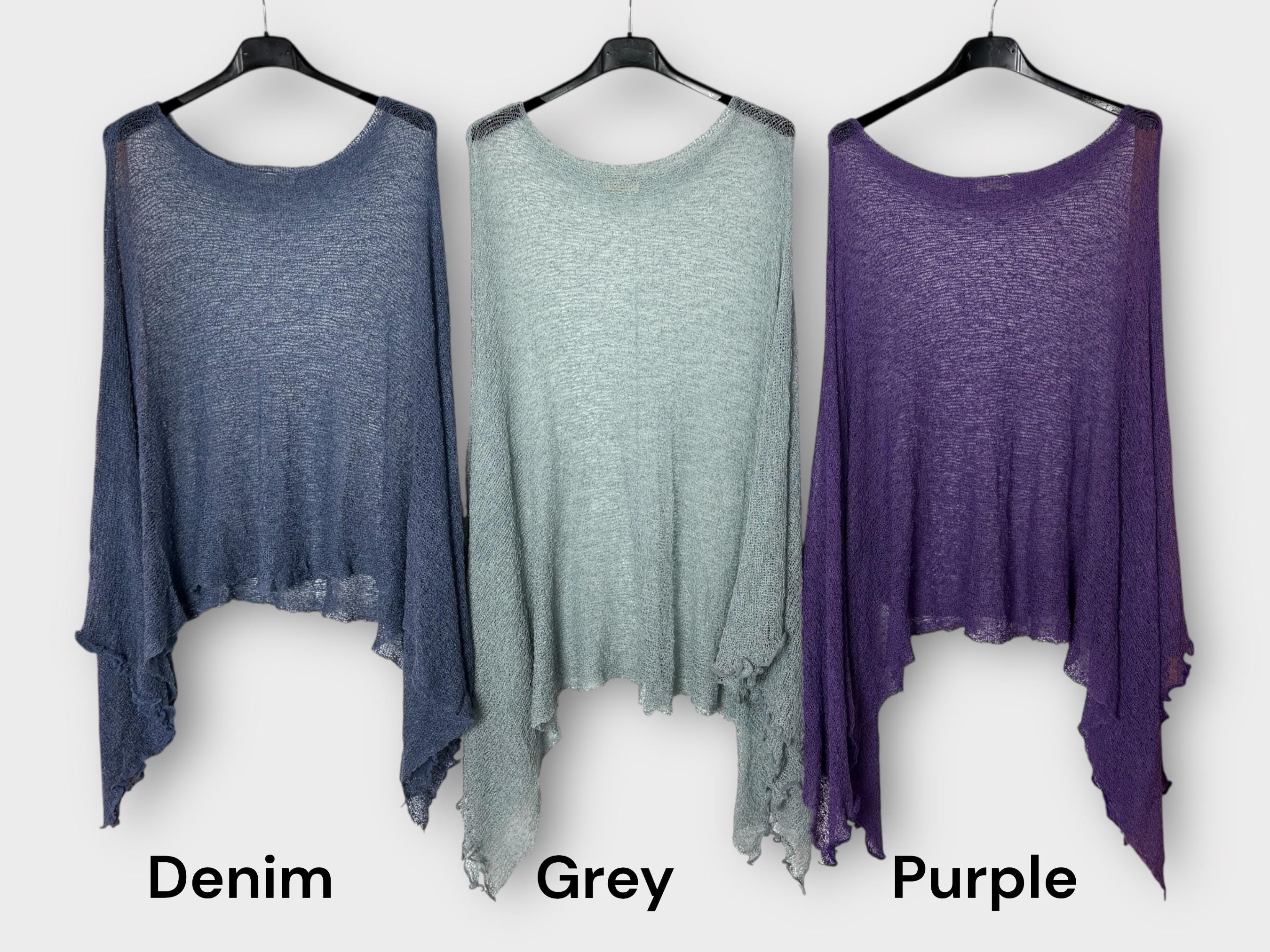 Mesh Poncho Open Knit Long, Flowing, Top, Plus Size Knitted , One Size ...