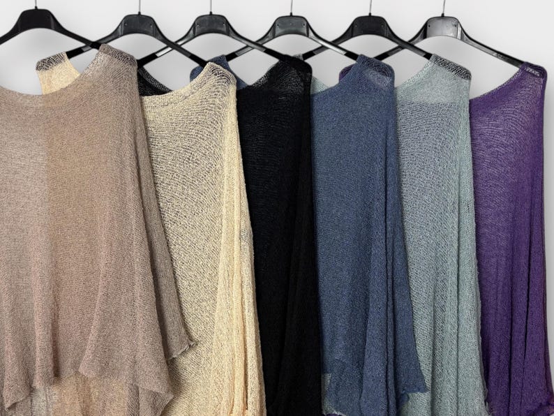 Mesh Poncho Open Knit Long, Flowing, Top, Plus Size Knitted , One Size ...