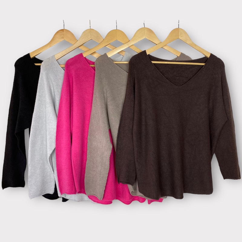 Red V Neck Sweaters - Etsy UK