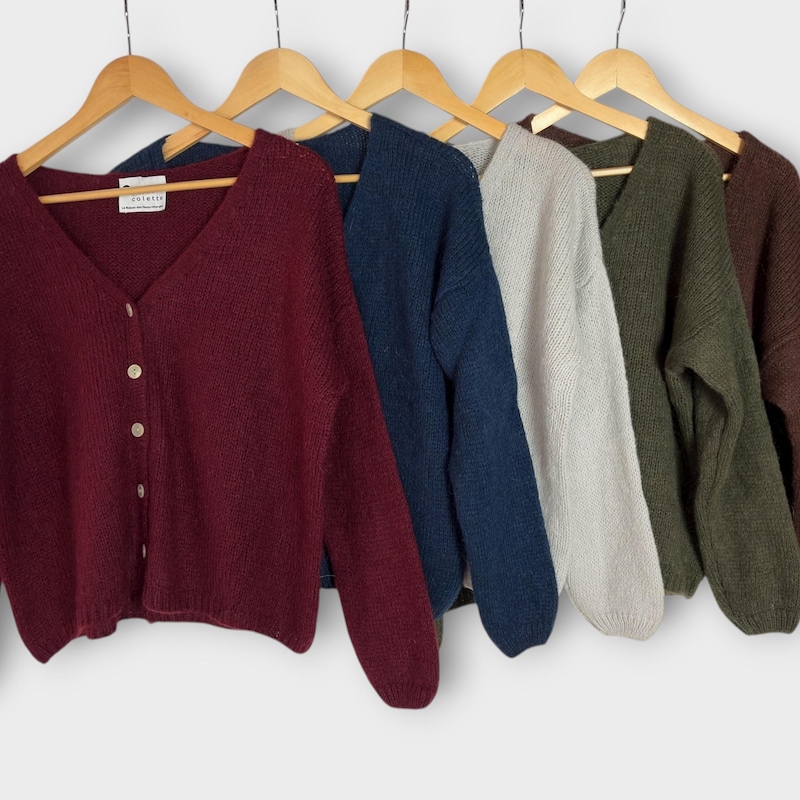 Yellow Cardigan Mohair - Etsy UK