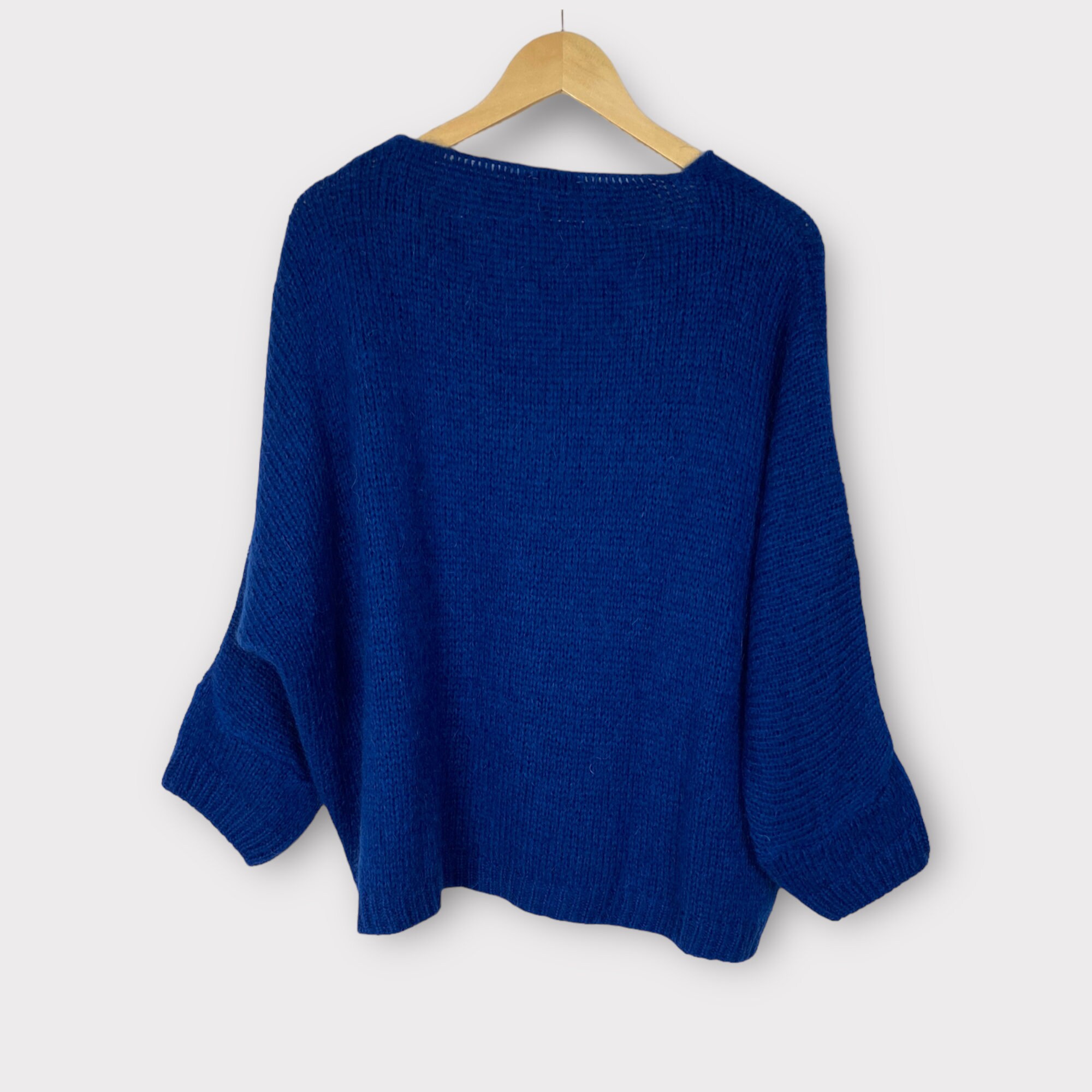 Mohair Wool V Neck Jumper Sweater, Loose Oversized Knitted Boho Knit ...