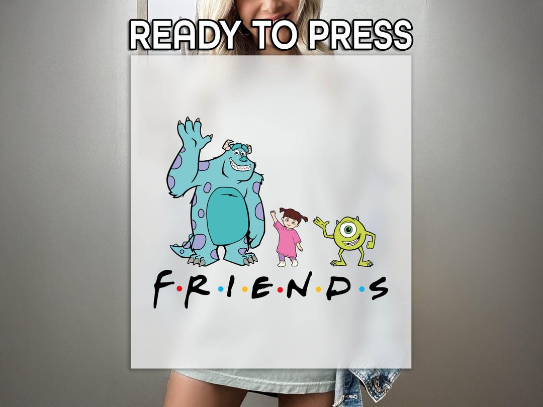 Monsters Friends DTF, Blue Monster Print, Heat Press DTF Transfer, Mike ...