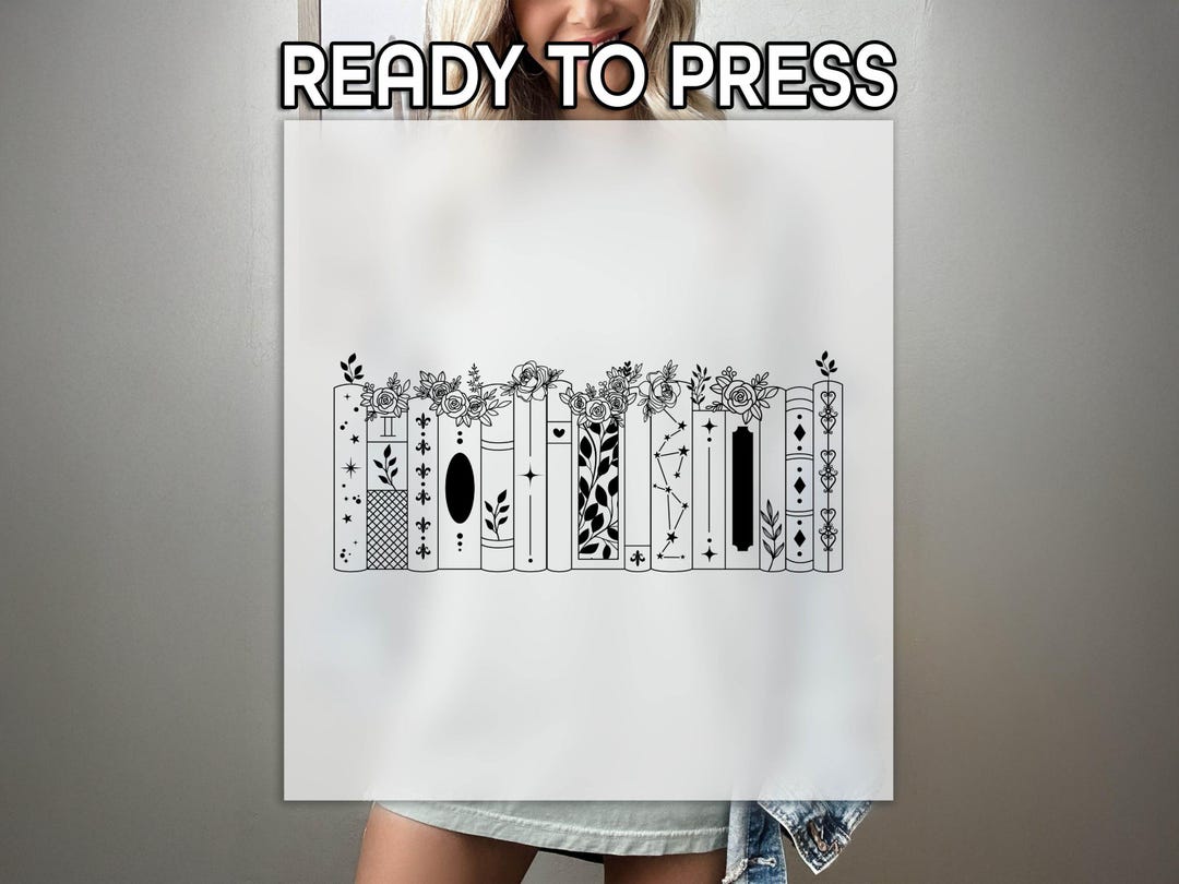 Flower Book DTF, Reading Book Print, Heat Press DTF Transfer, Gift for ...