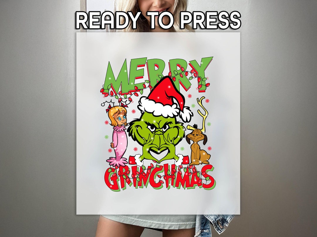 Merry Grinchmas Ready to Press DTF, Grinchy Crew Print, Heat Press DTF Transfer, Xmas Friends ...