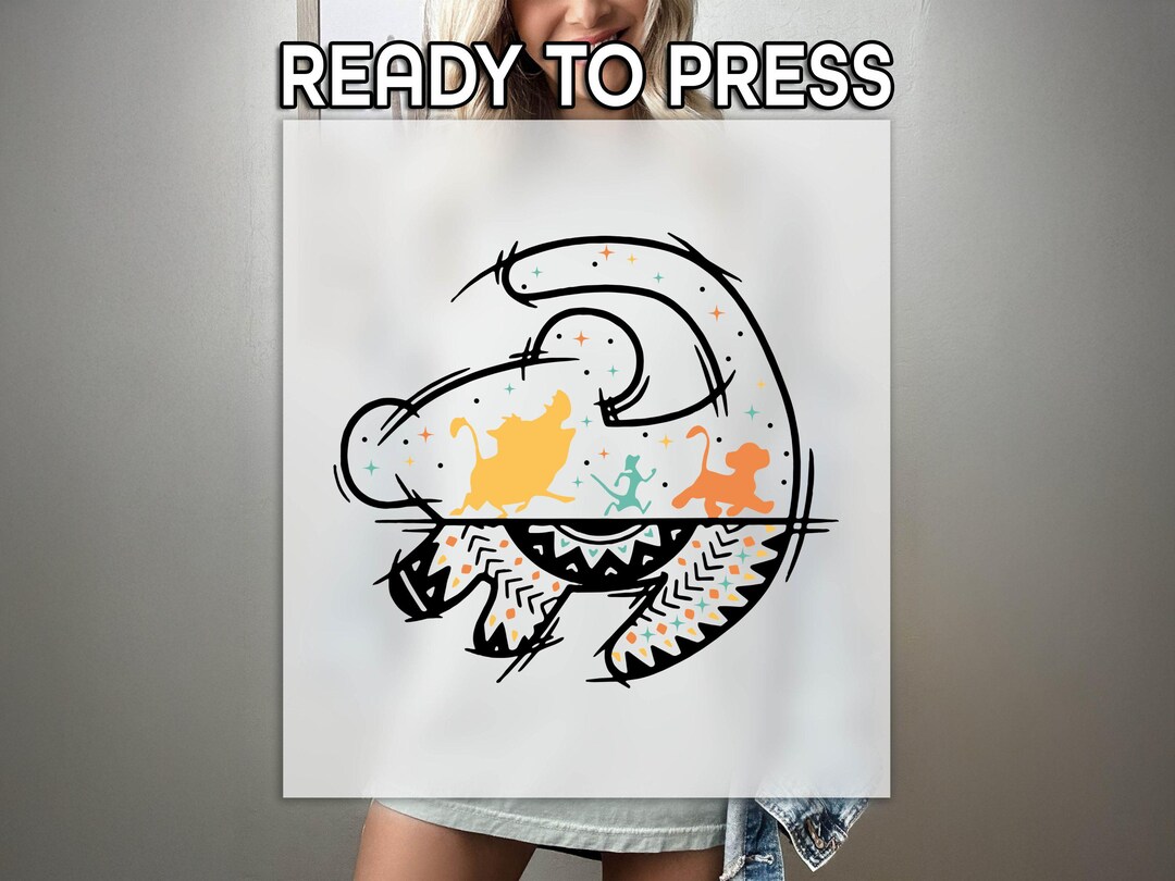 Lion King Ready to Press DTF, Pumbaa and Timon Print, Heat Press DTF ...