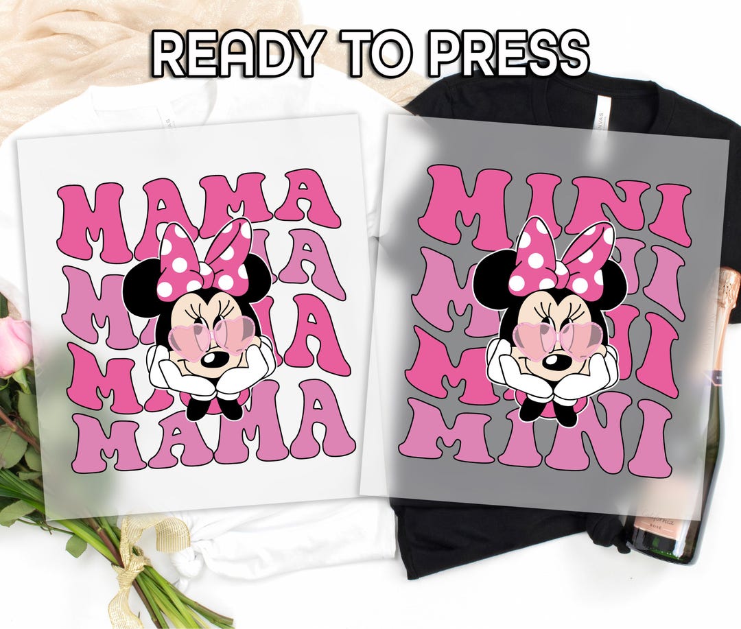 Minnie Mouse Ready to Press DTF, Disney Cute Minnie Print, Heat Press ...