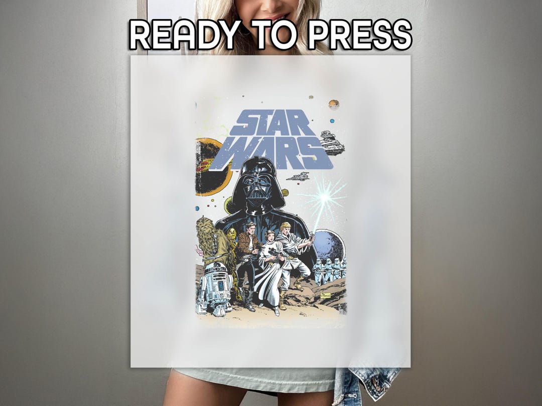 Star Wars Galaxy DTF Transfer, Vintage Sci-fi Fighters Design, Movie ...