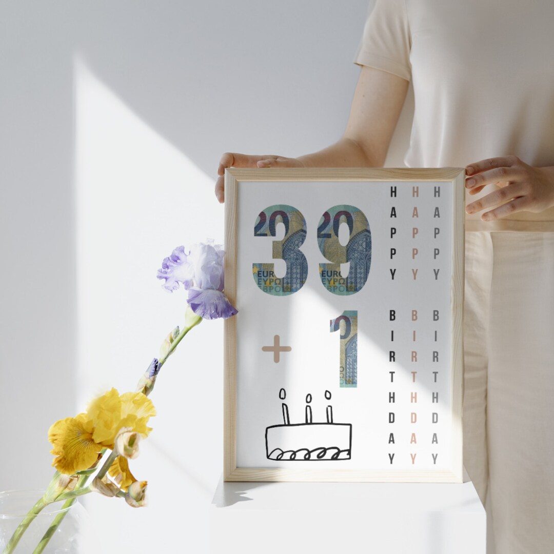 Gel Gift 40th Birthday to Print 39 Plus 1 Gift Birthday, Funny Gift ...