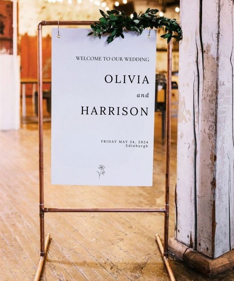 Welcome Sign Wedding Minimalist Elegant and Simple Welcome - Etsy