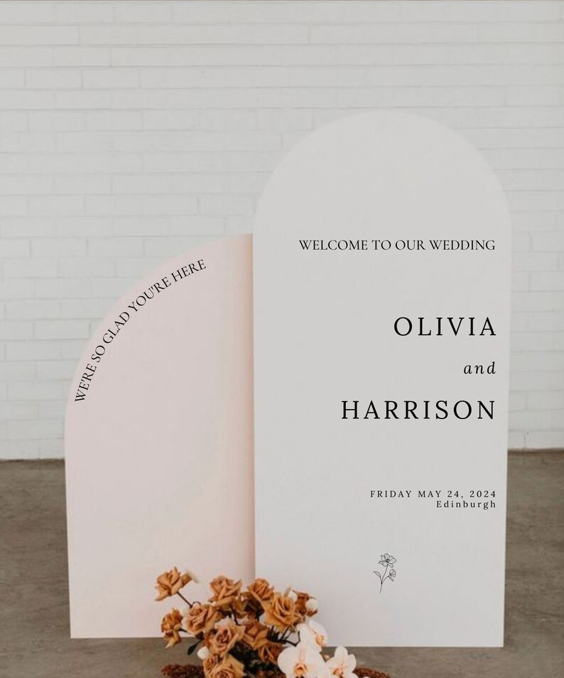 Welcome Sign Wedding Minimalist Elegant and Simple Welcome - Etsy