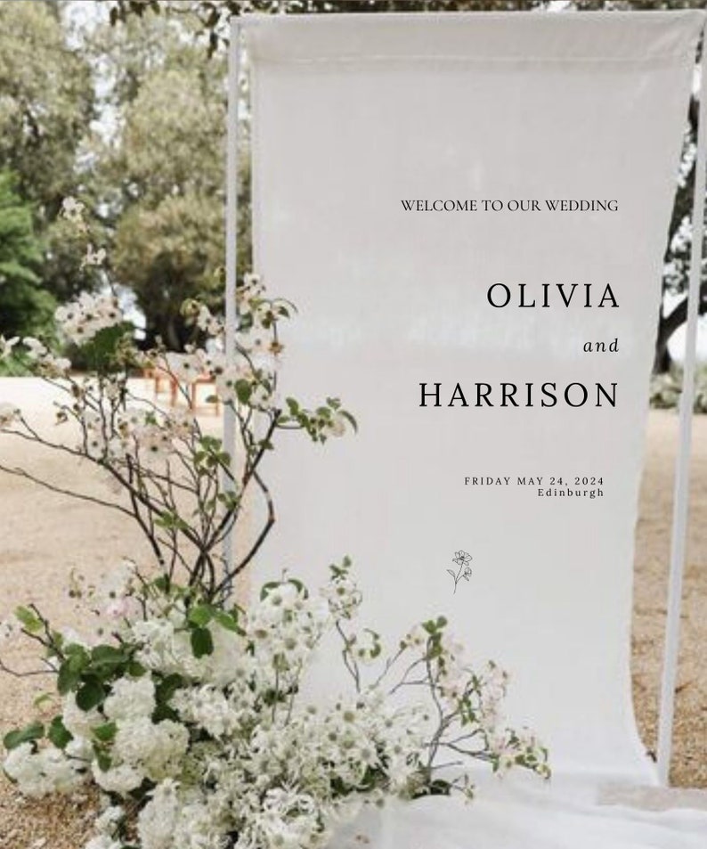 Welcome Sign Wedding Minimalist Elegant and Simple Welcome - Etsy