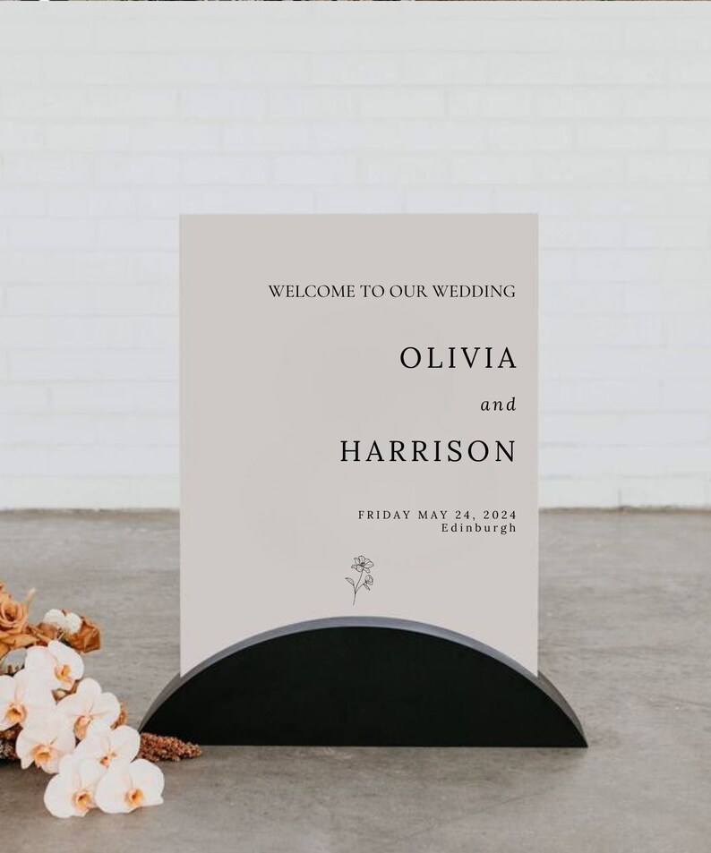 Welcome Sign Wedding Minimalist Elegant and Simple Welcome - Etsy