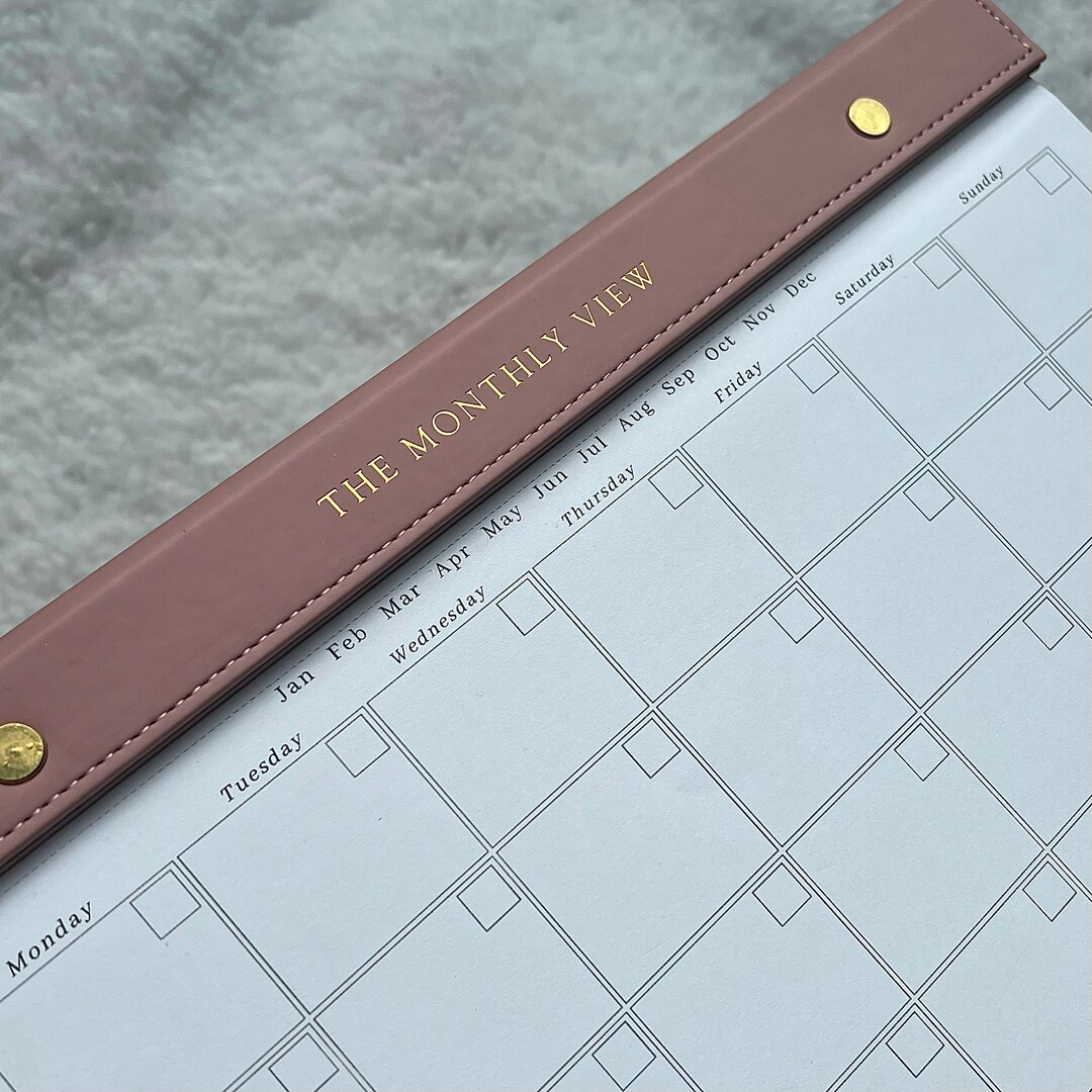 A4 Monthly Planner Pad , Dusty Pink & Gold,planner, Monthly Planner, A4 ...