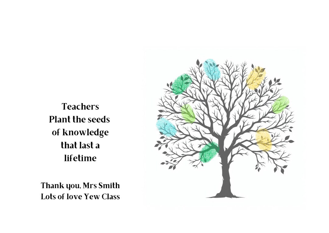 Personalized Teacher Appreciation Tree Art Print (digital Download) - Etsy