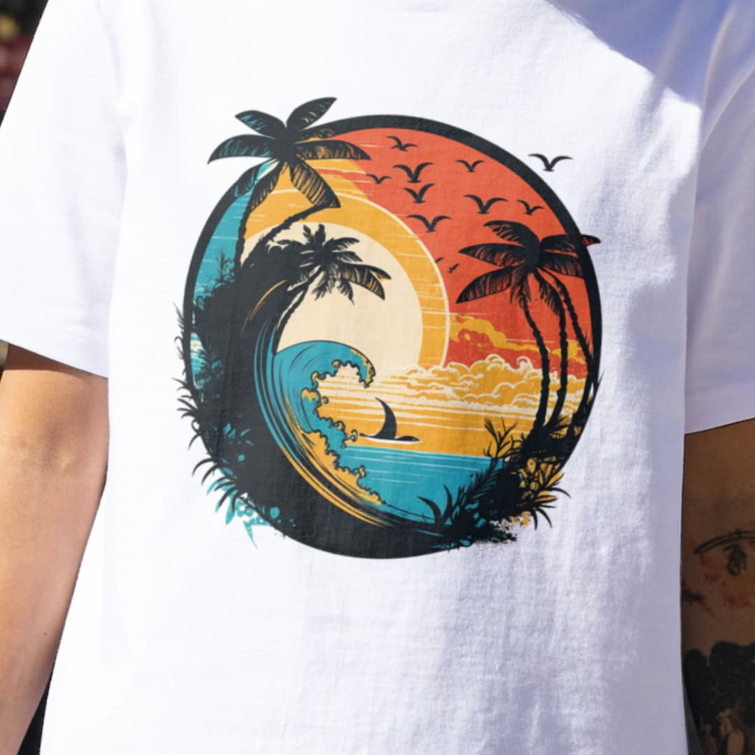 Surf's up With This Playful Beach-inspired T-shirt Design Summer Vibes ...