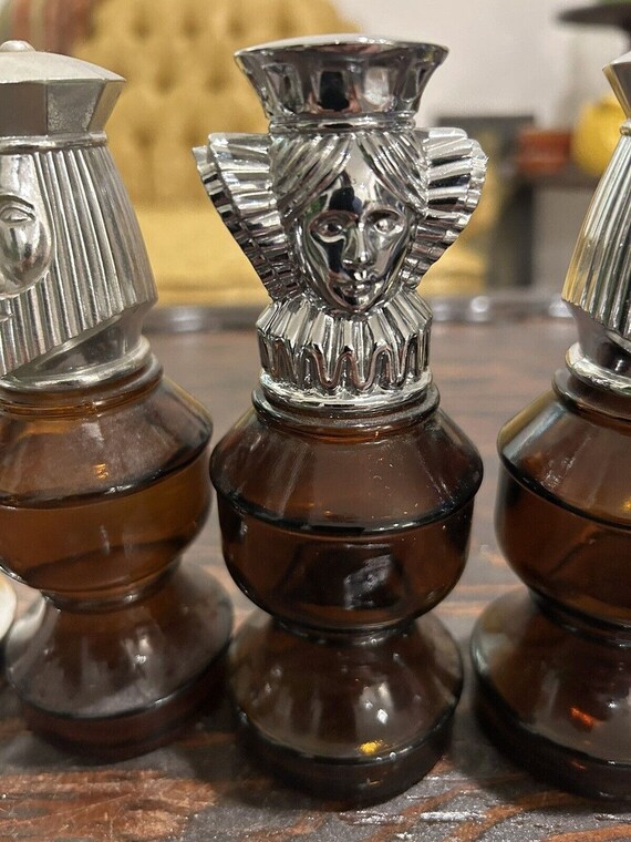 6 Vintage 60's Avon CHESS Figures Perfume Bottles 5 E… - Gem