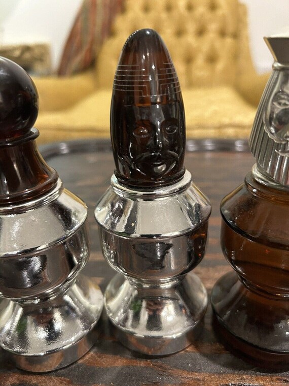 6 Vintage 60's Avon CHESS Figures Perfume Bottles 5 E… - Gem