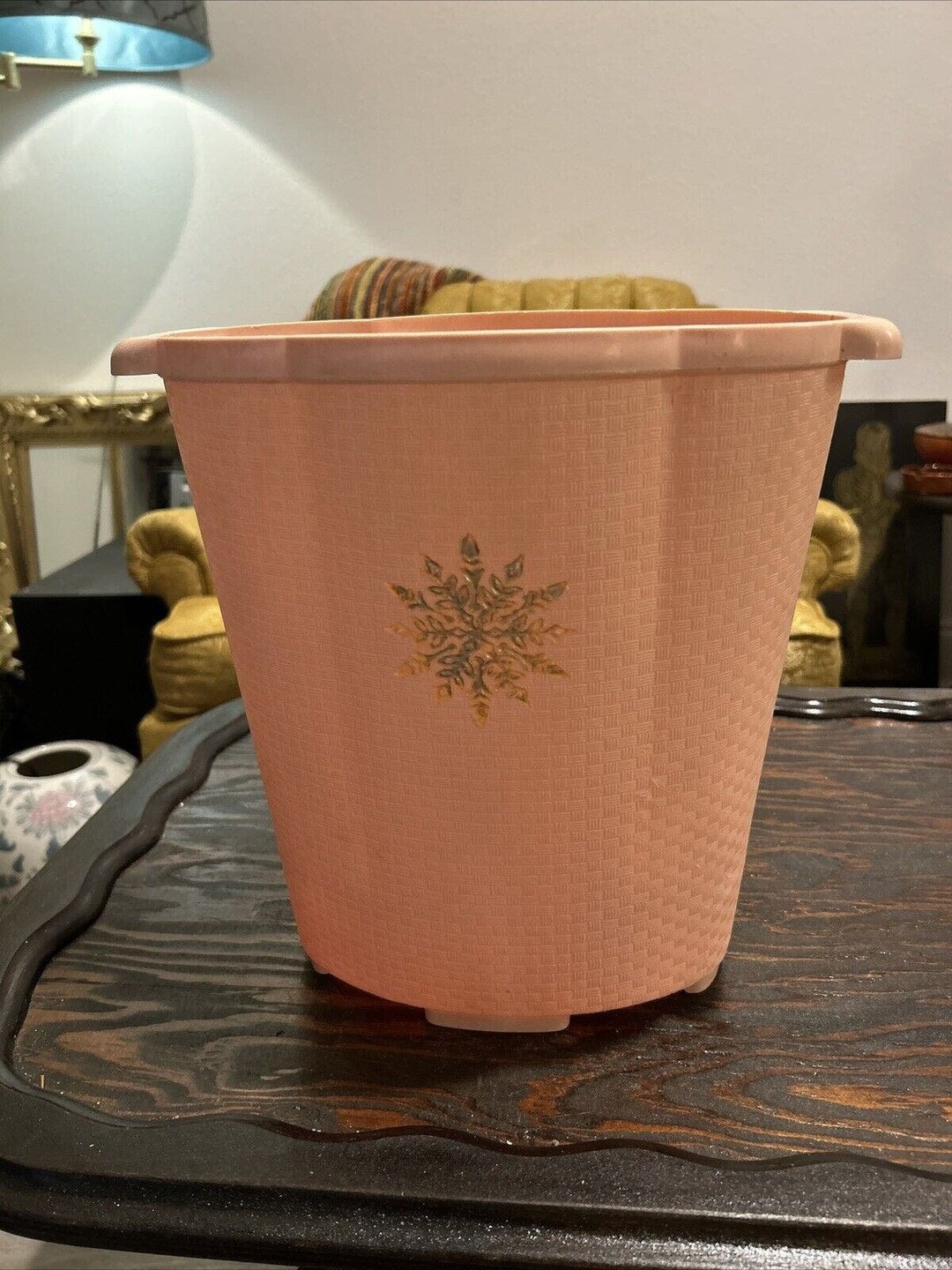 Vintage Waste Basket Lustro Ware B31 Plastic Retro Trash Can Peach/pink ...