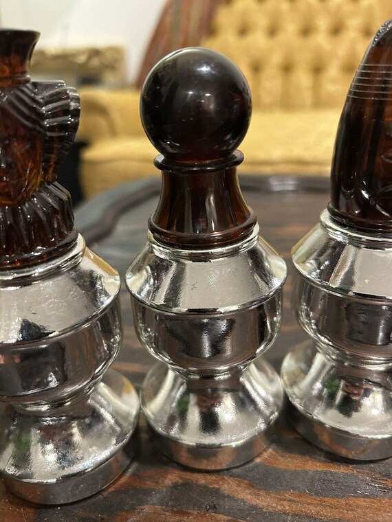 6 Vintage 60's Avon CHESS Figures Perfume Bottles 5 E… - Gem