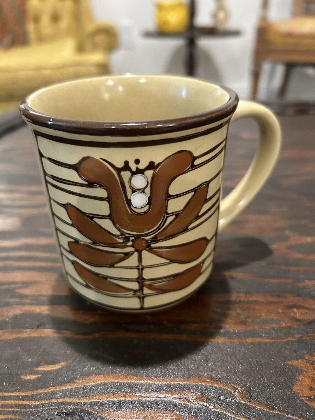 Vintage 1970s Hand Painted Coffee Mug - Etsy