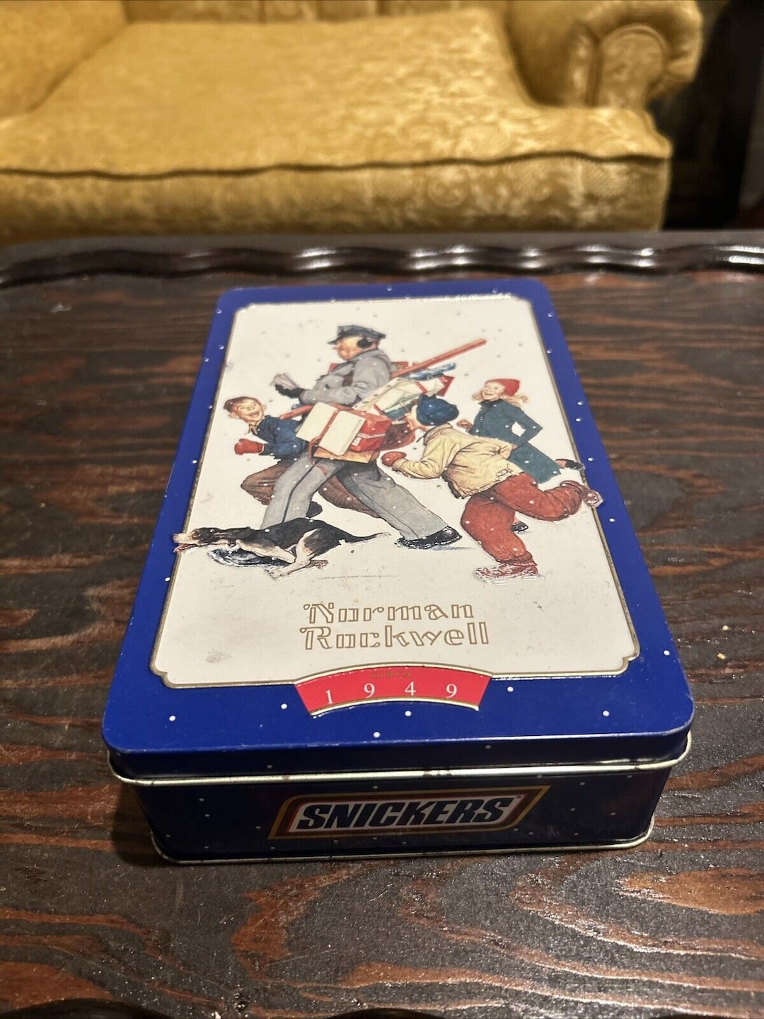 Vintage 1996 Norman Rockwell 1949 Snickers Tin 9x5.5x2 Inch Advertising ...