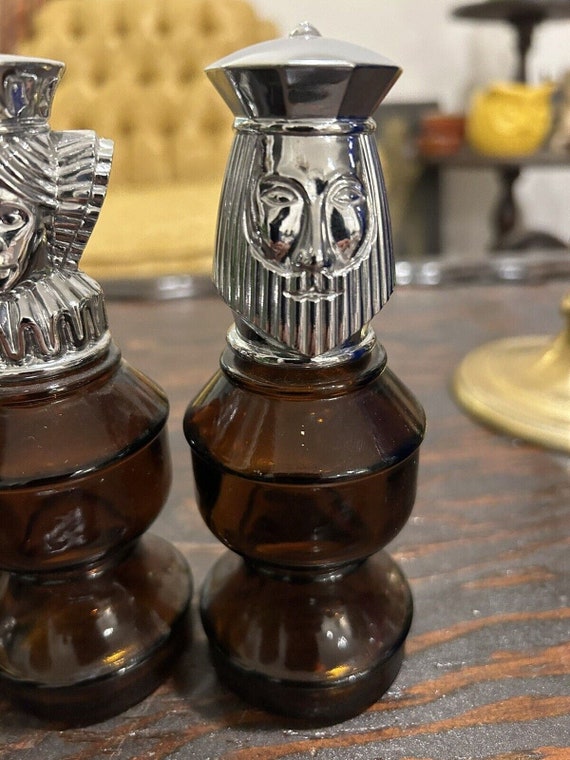 6 Vintage 60's Avon CHESS Figures Perfume Bottles 5 E… - Gem