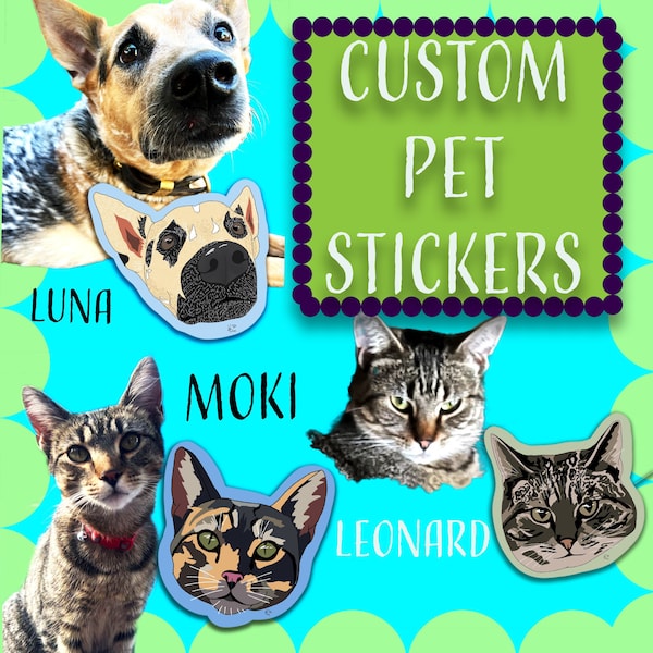 Custom Drawn Pet Stickers - Etsy
