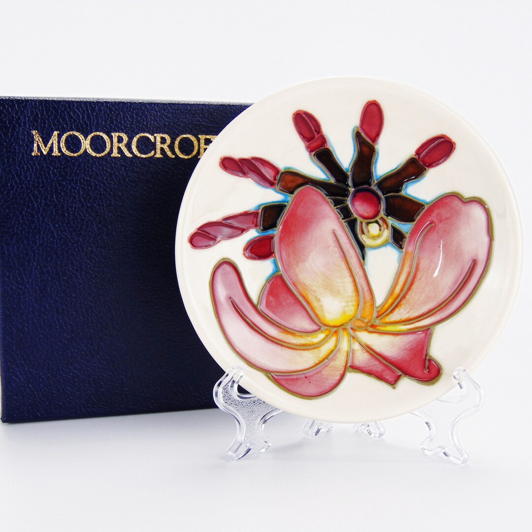 Moorcroft Pottery Pin Dish / Coaster - Frangipani Pattern - Boxed - Etsy